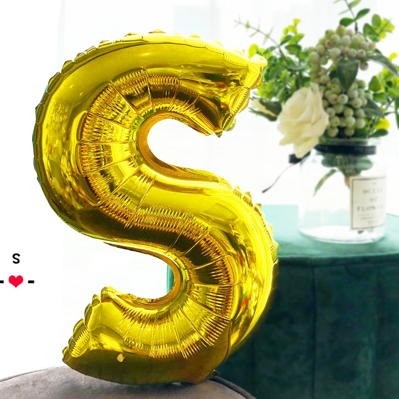 Jual Balon Foil Huruf 40cm abjad Huruf A-Z Gold Ballon Alfabet Happy ...