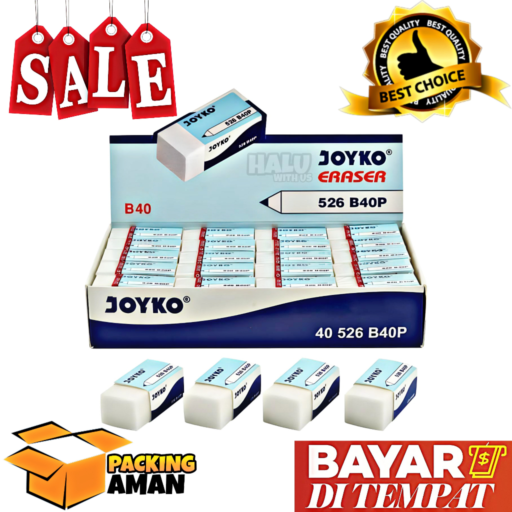 Jual (BISA COD) PROMO 2 Pcs Penghapus Joyko 526-B40P / Stip Joyko Putih Kecil / Karet Penghapus ...