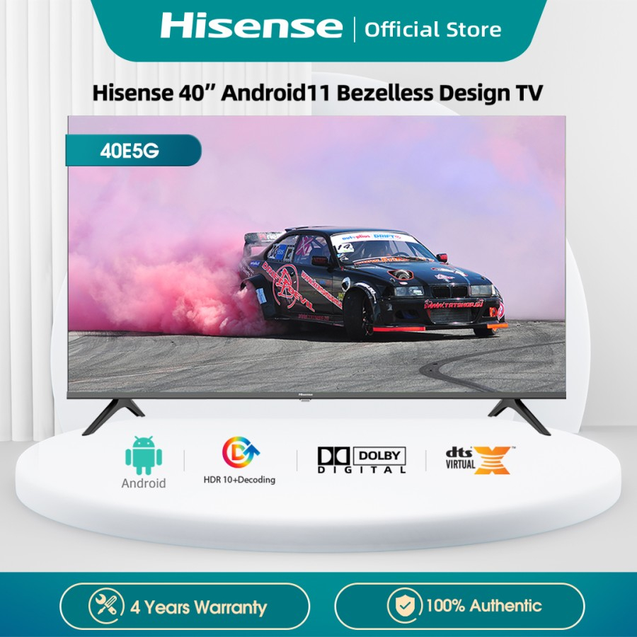 Jual TV Hisense 40 inch FHD Android 11 Smart TV-Bezelless -Dolby 40E5G ...