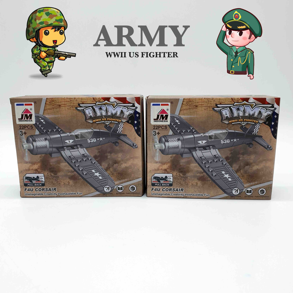 Jual Toko Mainan ALFA Bricks Army Plane WWII US Fighter 123-322 ...