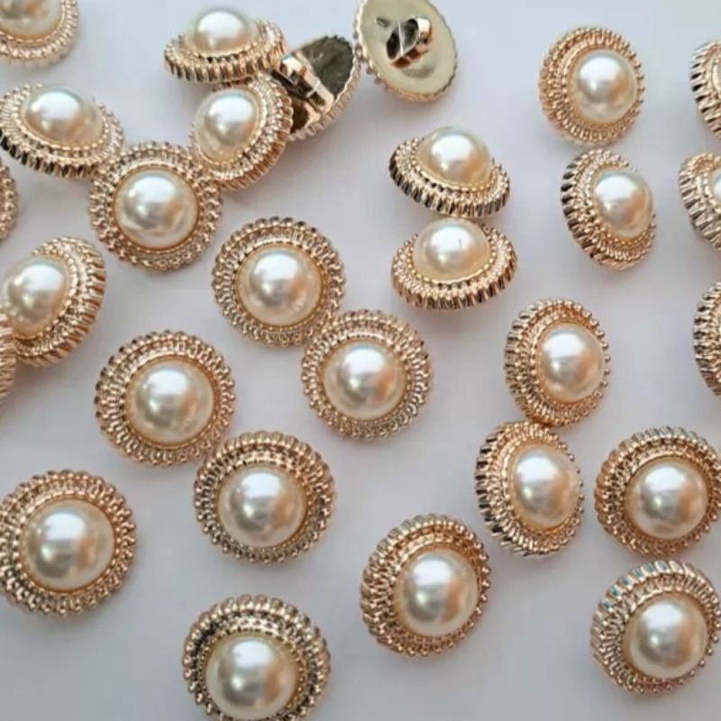 Jual Kancing Baju Motif Vintage Premium / Kancing Jamur Mutiara 12 biji ...
