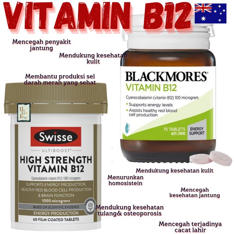 Jual Swisse Ultiboost High Strength Vitamin B12 - 60 Tablets & Vitamin ...