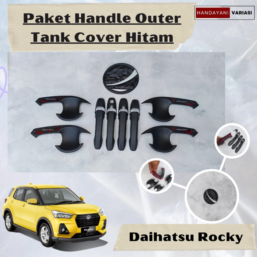 Jual Paket Outer Door Handle Tank Cover Daihatsu Rocky Hitam Doff ...