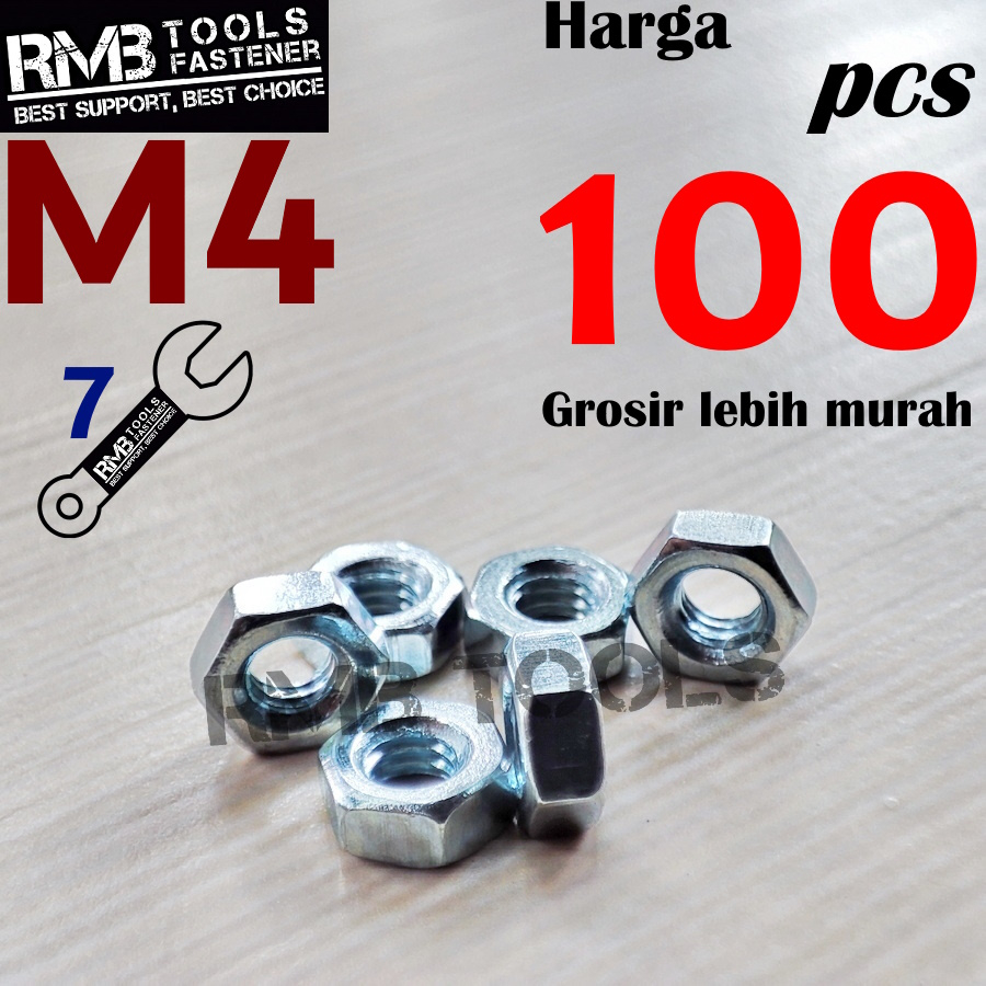 Jual MUR M4 HEX PUTIH GALVANIS KUNCI 7 PITCH 0.70 / Mur Hex Besi Putih ...