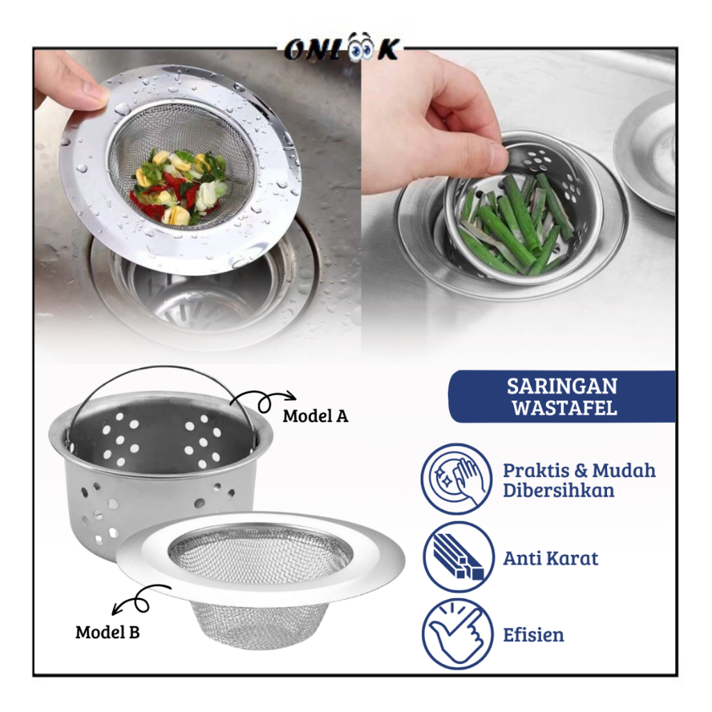 Jual Saringan Stainless Sink Drain Strainer Alat Penyaring Kotoran ...
