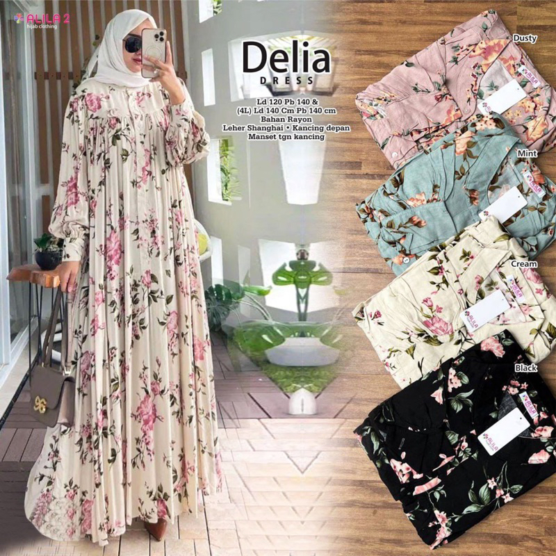 Jual Delia dress by ALILA dan KHEYRA HIJAB BERLABEL (maxi gamis dress ...