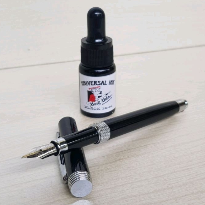 Jual PAKET ECO.. Fountain Pen Genius Black + Tinta Universal KK Ink For ...