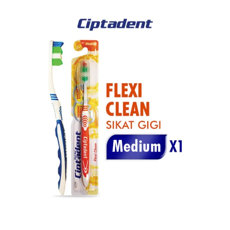 Jual Ciptadent Flexi Clean Grip Sikat Gigi Medium | Shopee Indonesia