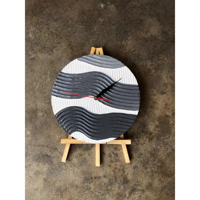 Jual JAM TEXTURE ART/ jam dinding minimalis/ jam dinding semen ...