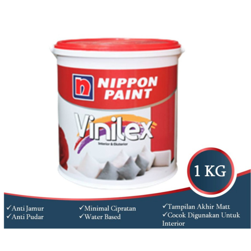 Jual CAT TEMBOK INTERIOR NIPPON PAINT VINILEX 1 KG (BERBAGAI WARNA ...