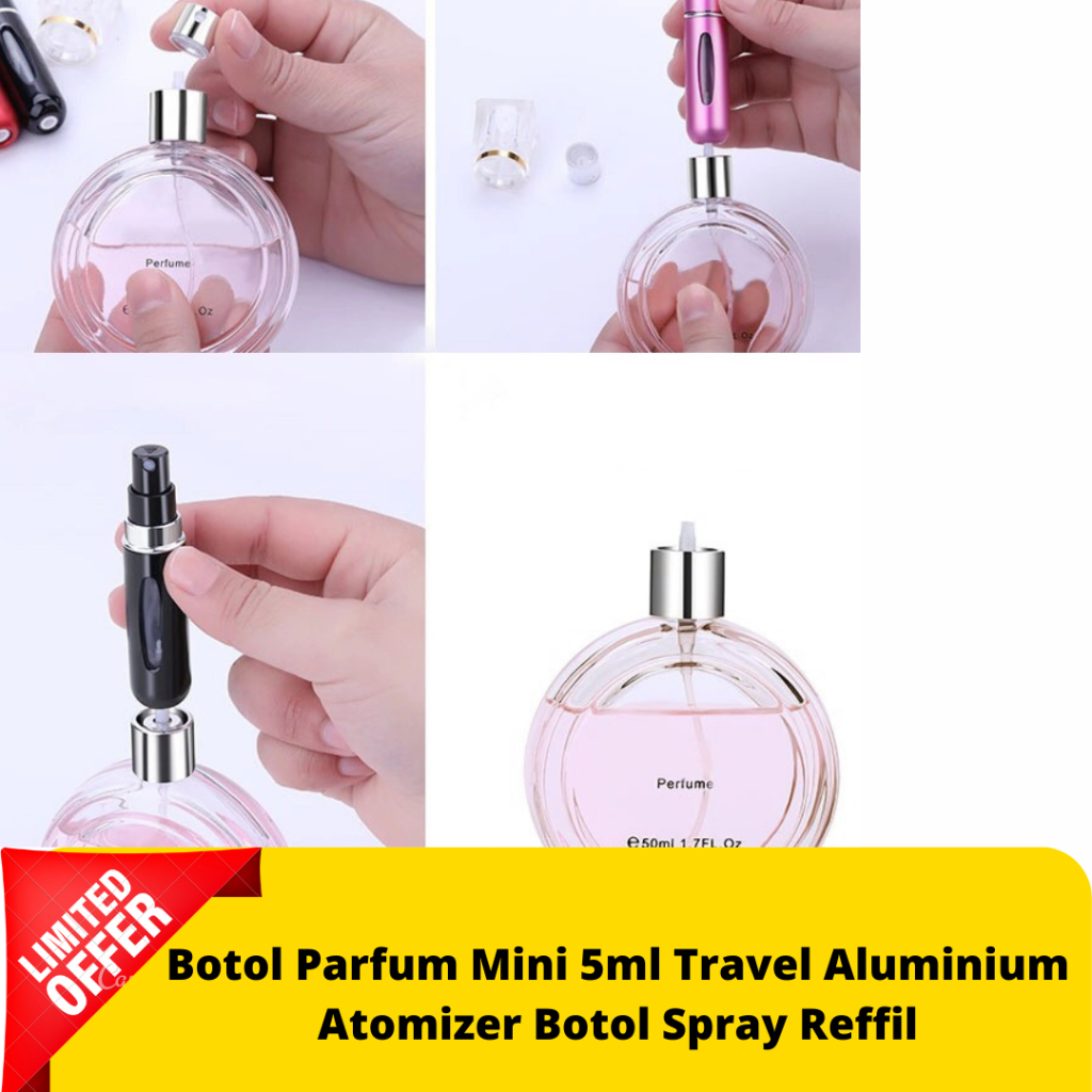 Jual Botol Parfum Mini 5ml Travel Aluminium Atomizer Botol Spray Reffil ...