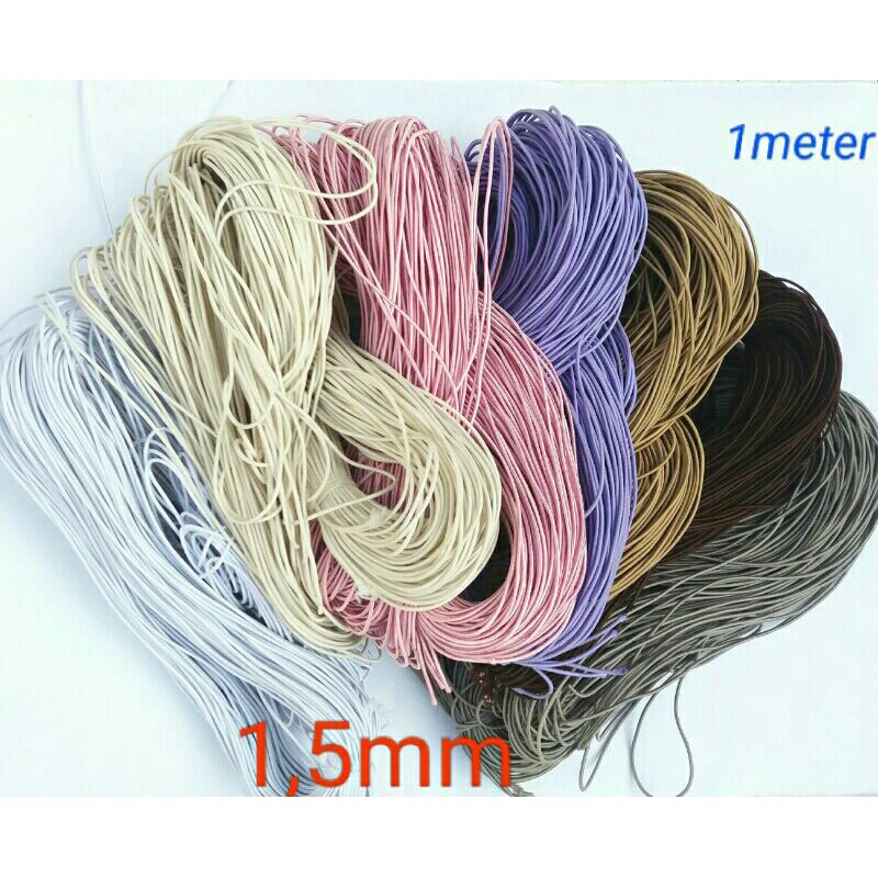 Jual Tali Karet 1,5mm Tali Gelang per meter Tali Sengkelit | Shopee ...
