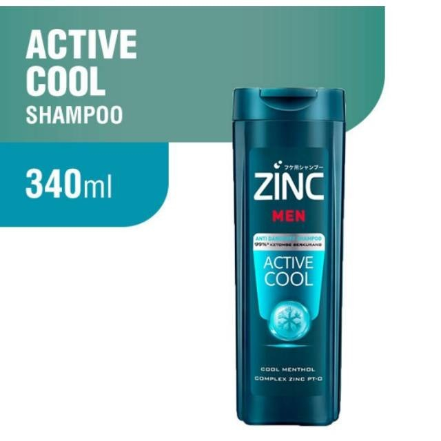 Jual Zinc MEN Active Cool shampoo anti dandruff 340ml | Shopee Indonesia