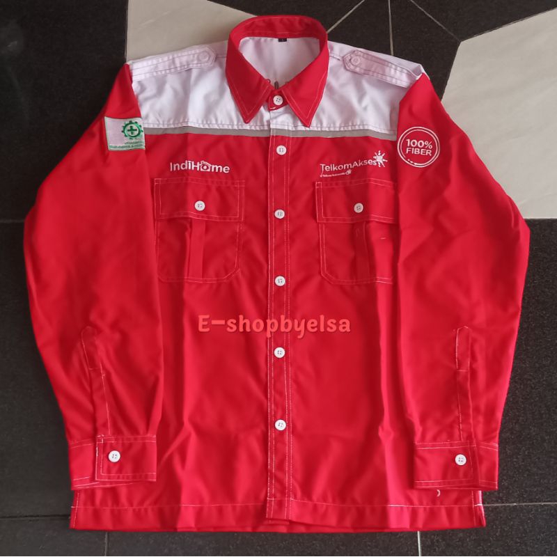 Jual NEW Seragam Indihome Lengan Panjang Baju Telkom Kemeja Kerja Pria ...