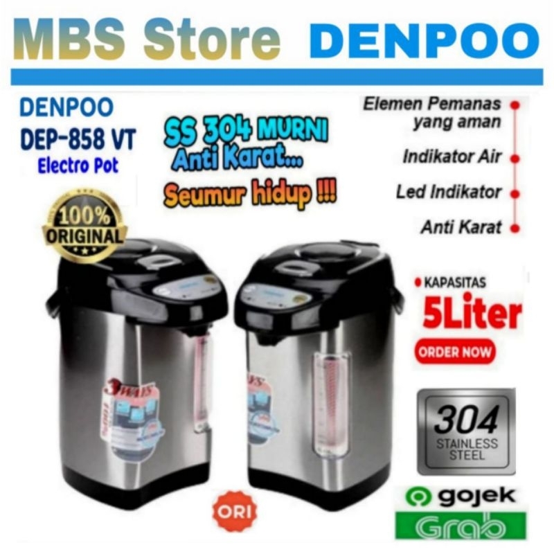 Jual Termos Listrik Kapasitas 5 Liter DENPOO DEP 858 VT | Shopee Indonesia
