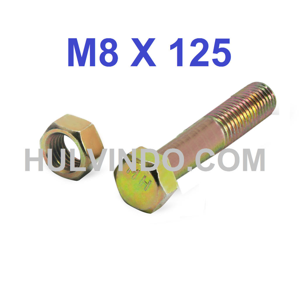 Jual BAUT MUR HEX KUNING M8 X 125 | Shopee Indonesia