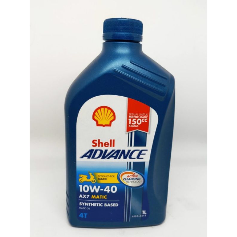 Jual OLI SHELL AX7 MATIC 10W-40 1L SYNTHETIC NMAX AEROX ORI | Shopee ...