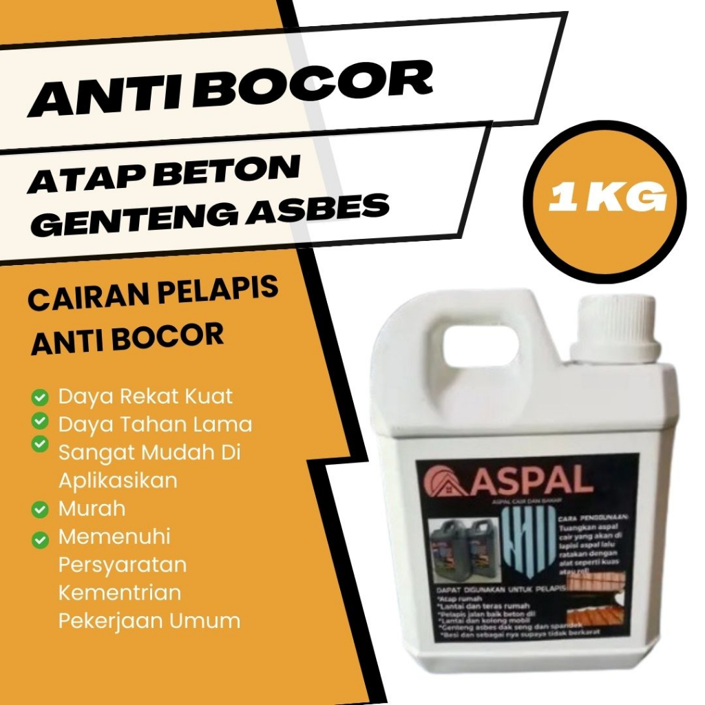 Jual Aspal Cair 1 kg Cat Pelapis Waterproof Anti Bocor Penambal Anti ...