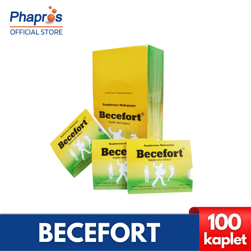 Jual Becefort Box 100 kaplet / Vitamin B kompleks, vitamin C dan ...