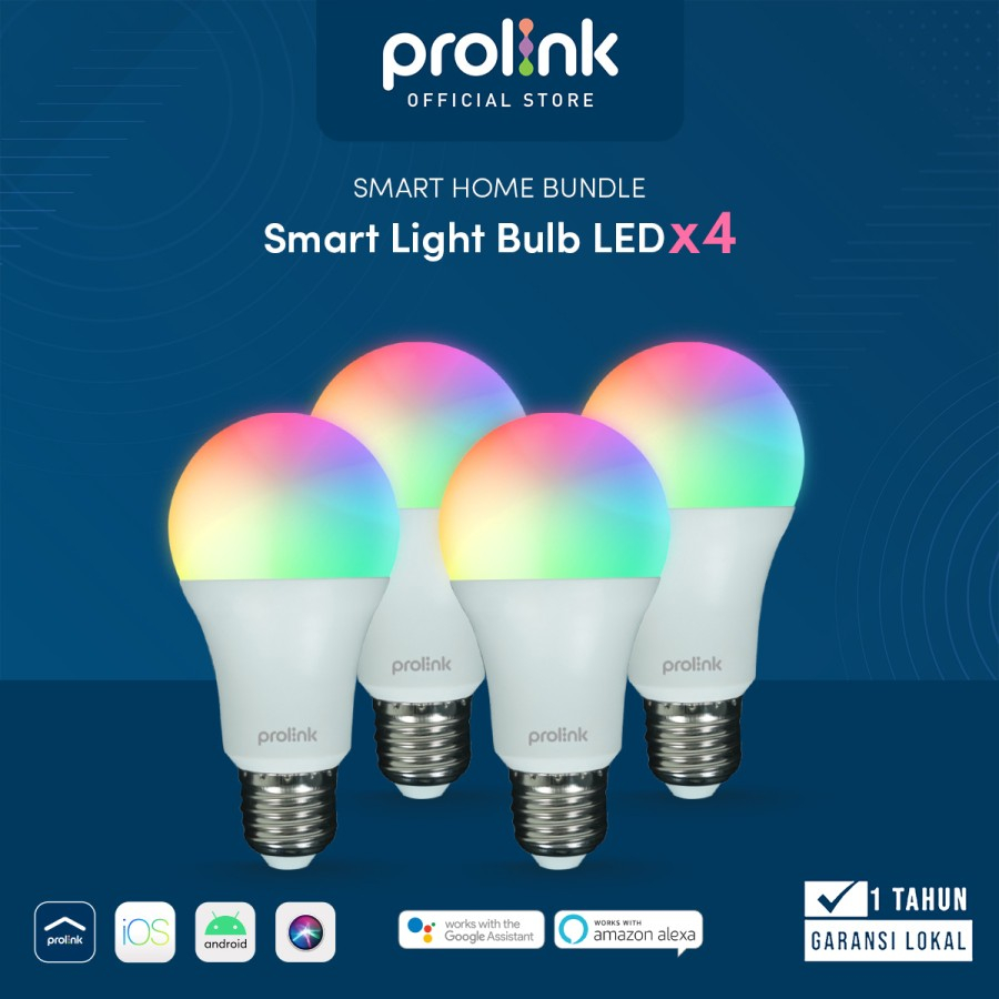 Jual Prolink Smart Home Light Bulb 9W x4 LED RGBWW Bohlam Wifi IoT Wireless | Shopee Indonesia