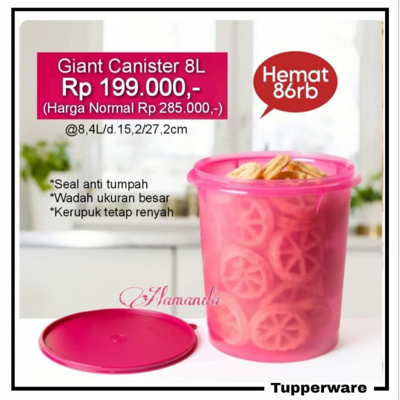 Jual tempat kerupuk giant canister tupperware 8,4L harga promo 150 K | Shopee Indonesia