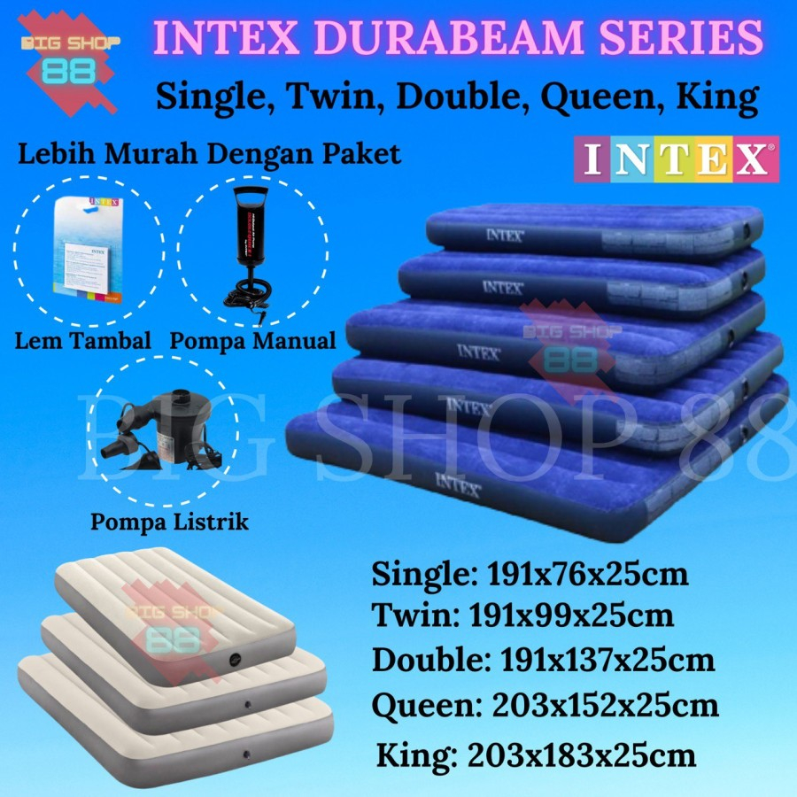 Jual KASUR MATRAS ANGIN SINGLE TWIN DOUBLE QUEEN KING INTEX DURABEAM ...
