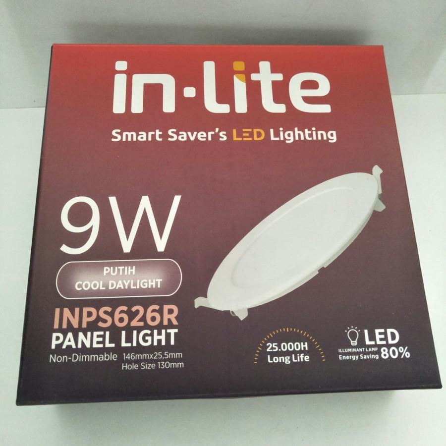 Jual downlight ib tanam plafon panel led bulat 9w putih inlite | Shopee ...