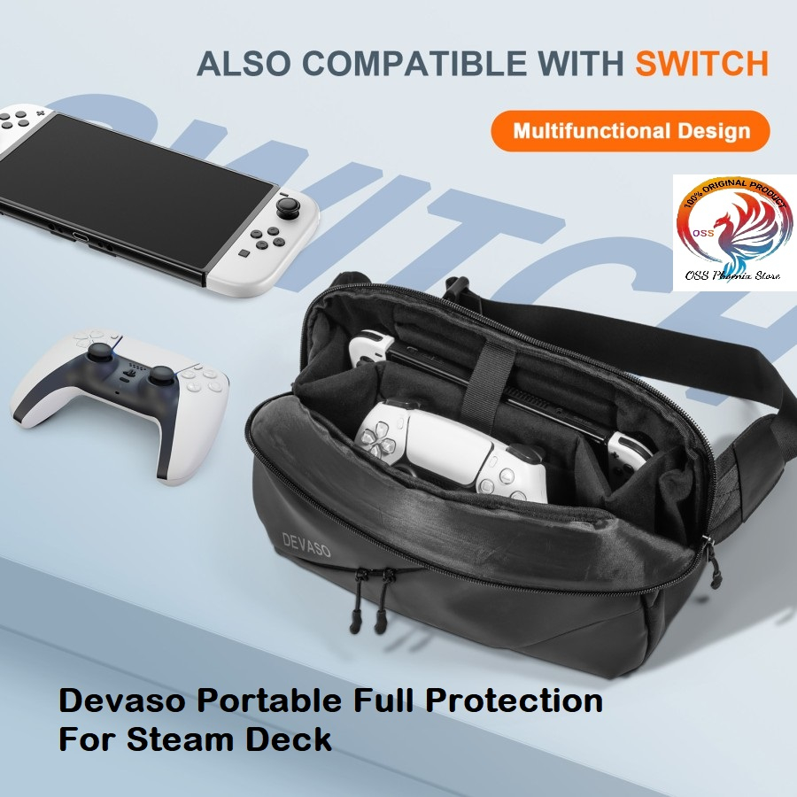Jual Tas Gaming Devaso Portable Crossbody Bag waterproof PU Steam Deck ...
