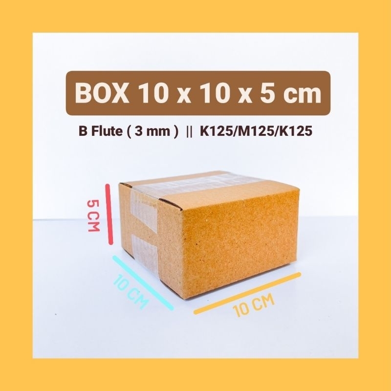 Jual kardus karton box polos uk. 10x10x5 cm, single wall tebal 3mm ...