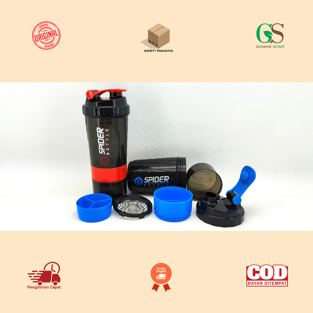 Jual Manado Shaker Spider 550 ML Warna Hitam | Shopee Indonesia