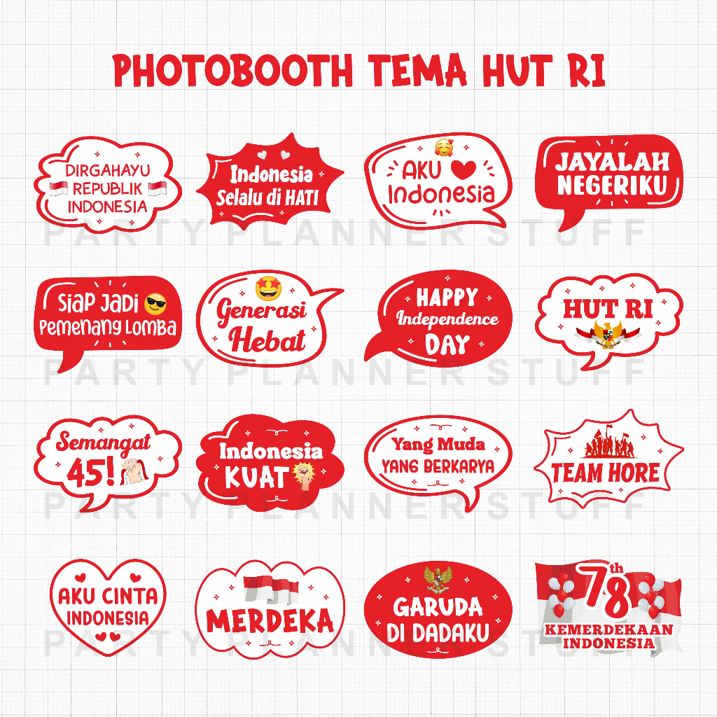Jual Fun props acc foto HUT RI / aksesoris foto 17an / perlengkapan ...