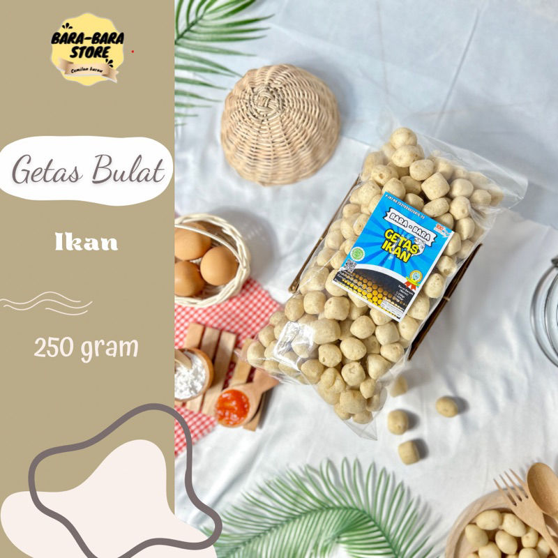Jual Getas ikan bulat/kritek Bangka/snack kurau/cemilan instan kemasan ...