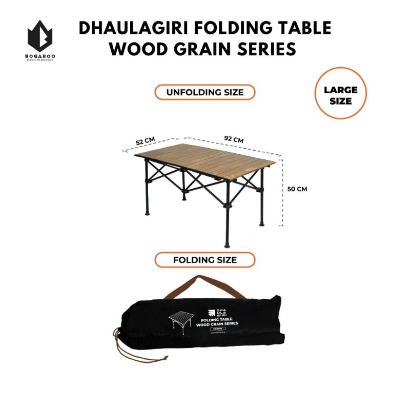 Jual meja lipat jualan portable folding table dhaulagiri wood grain ...