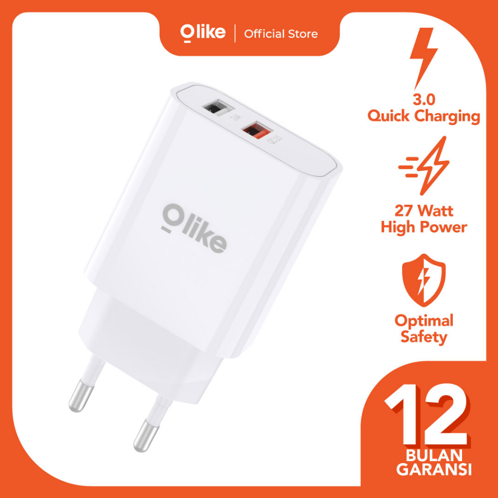 Jual OLIKE KEPALA CHARGER DUAL USB ADAPTER FAST QUICK CHARGER 3.0 27W C305 | Shopee Indonesia