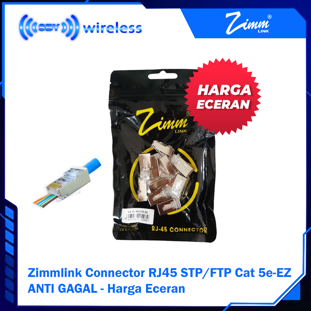 Jual Konektor STP/FTP Cat5e Zimmlink - EZ Connector ECERAN | Shopee ...