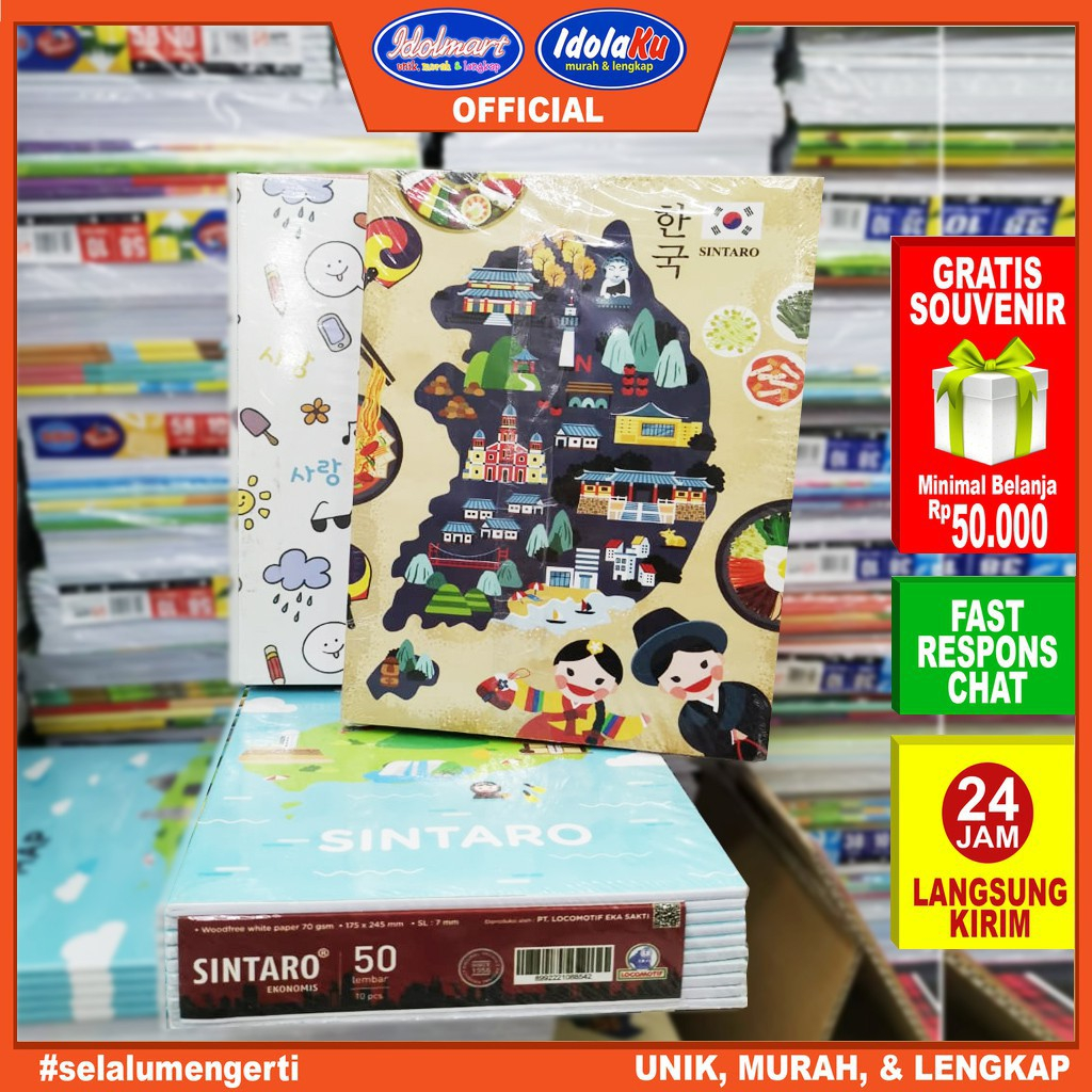 Jual IDOLMART Buku Tulis SINTARO 50 Lembar / Buku Tulis Campus 50 ...