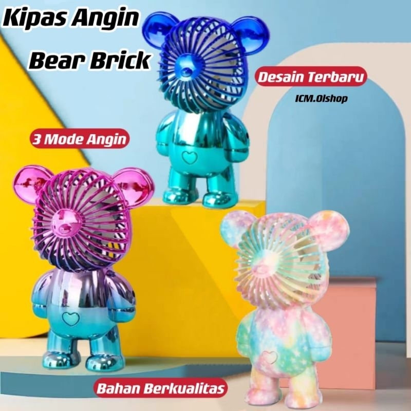 Jual Kipas Angin Mini Portable Bear Imut Lucu USB Charge Fan 3 Speed⭐ ...