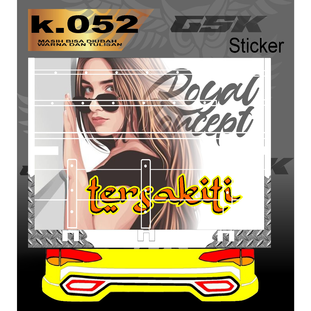 Jual Stiker Decal Bak Belakang Truk Canter Stiker Bak Truk Giga Stiker ...