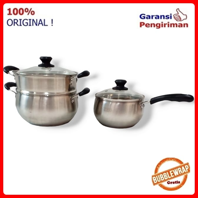 Jual Panci Belly Shape Panci Stainless Set Panci Induksi Plus Kukusan ...