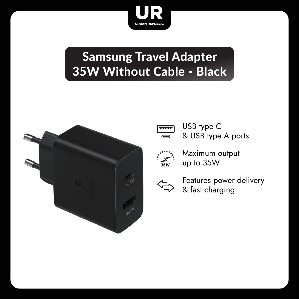Jual Samsung Travel Adapter 35W Without Cable - Black | Shopee Indonesia