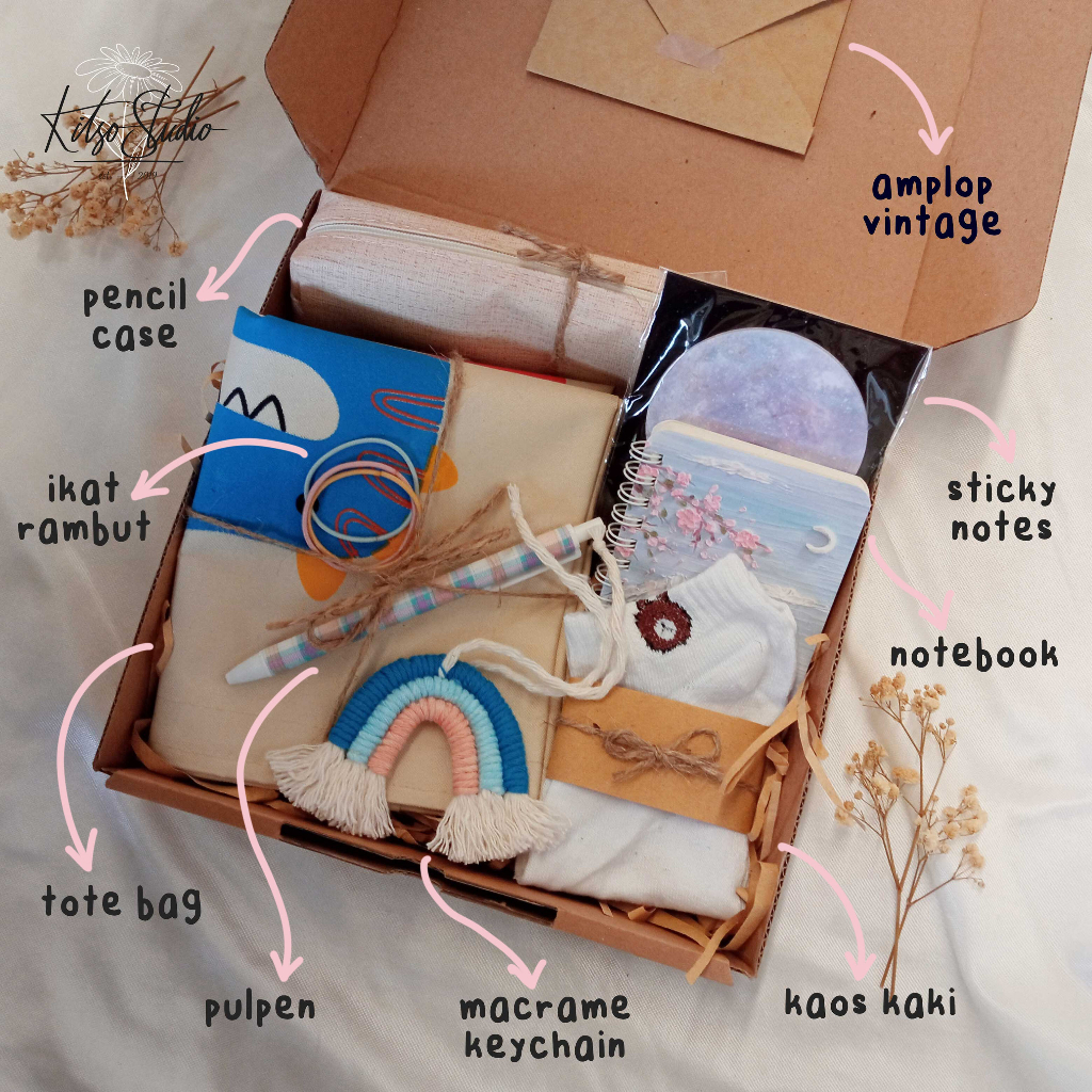 Jual [KITSO] Hampers Korean Gift Box Tote Bag Stationery Aesthetic untuk Kado Ultah / Wisuda ...