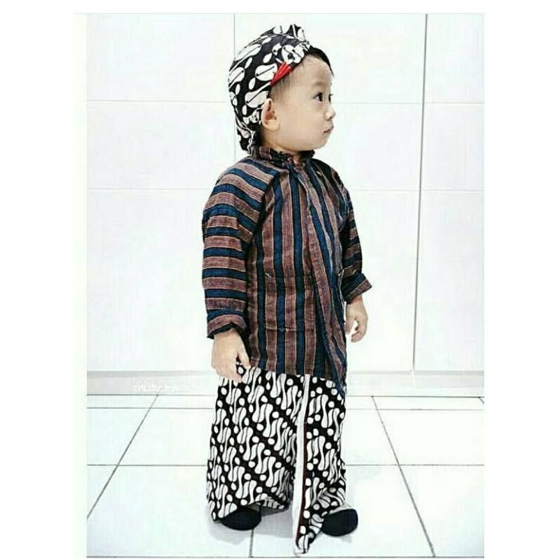 Jual Surjan Lurik Anak Baju Adat Jawa Sorjan Baju Anak Solo Jogja | Shopee Indonesia