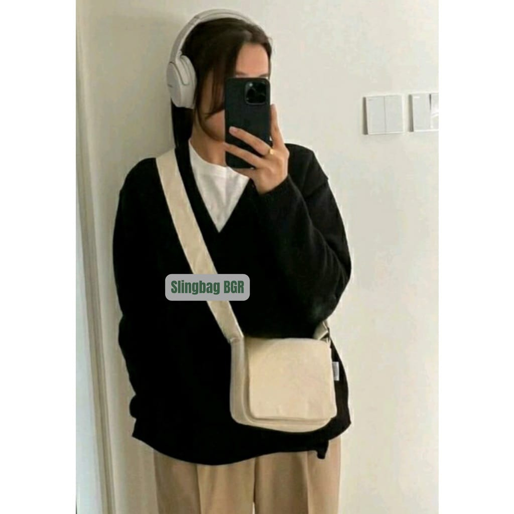 Jual Tas Selempang Kanvas Pria / Tas Mini Canvas Bag Wanita Korean bag ...