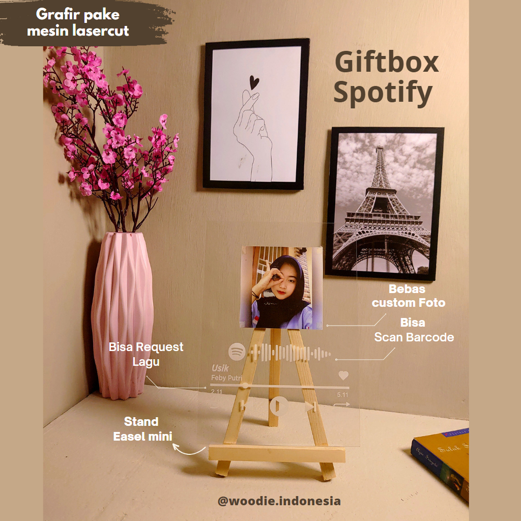 Jual Kado Spotify Akrilik Stand Easel Mini Spotify Custom Foto Acrylic ...