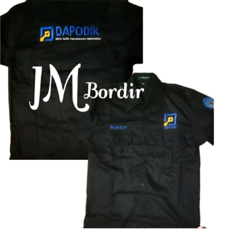 Jual KEMEJA DAPODIK BORDIR || SERAGAM DAPODIK BORDIR || BAJU DAPODIK ...