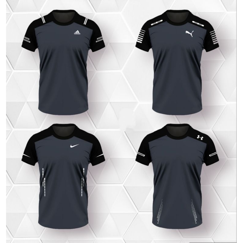 Jual Kaos Olahraga Pria Fitness Baju Dryfit Premium Kaos Lari Running ...
