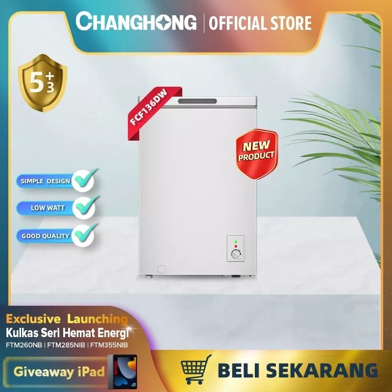 Jual CHANGHONG CHEST FREEZER 110L FCF136DW | Shopee Indonesia
