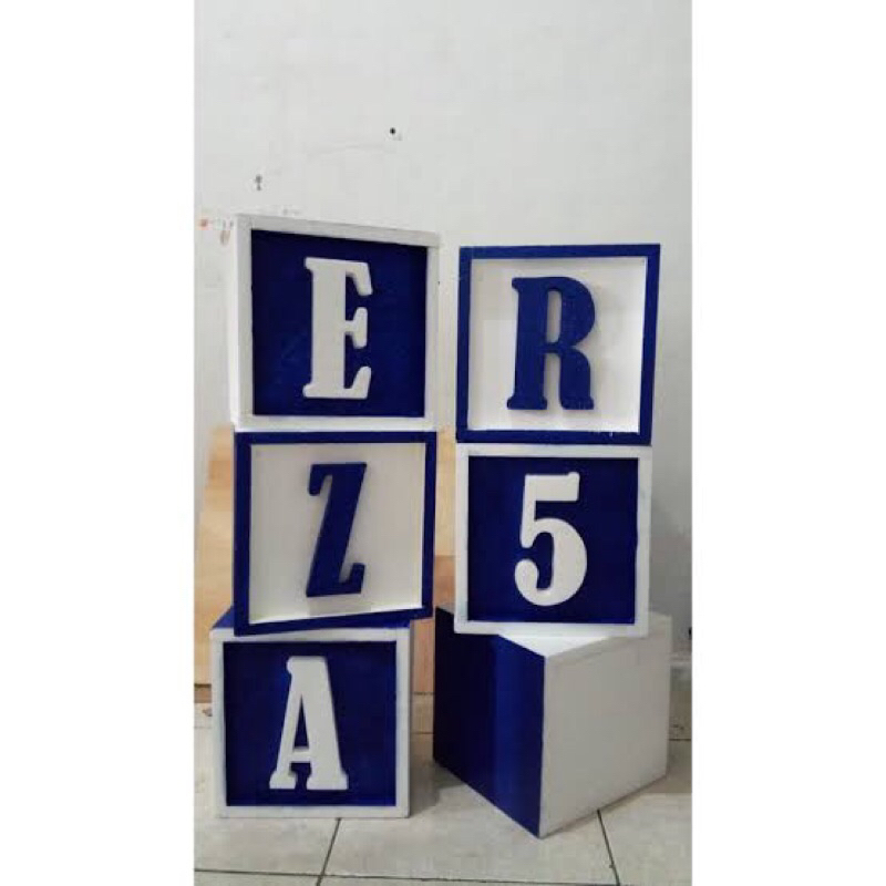 Jual Box huruf styrofoam kotak kubus custom huruf angka nama gabus ...