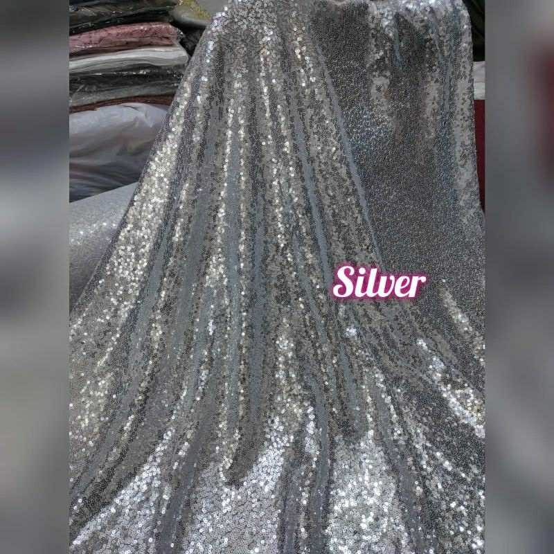 Jual Kain SEQUIN // Bahan 1000 Payet // Bahan Kebaya // kain sequin ...