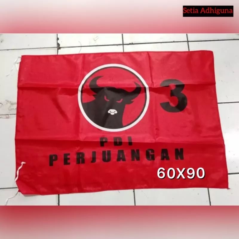 Jual bendera PDI perjuangan ukuran 60x90,isi sebungkus 100pcs | Shopee ...